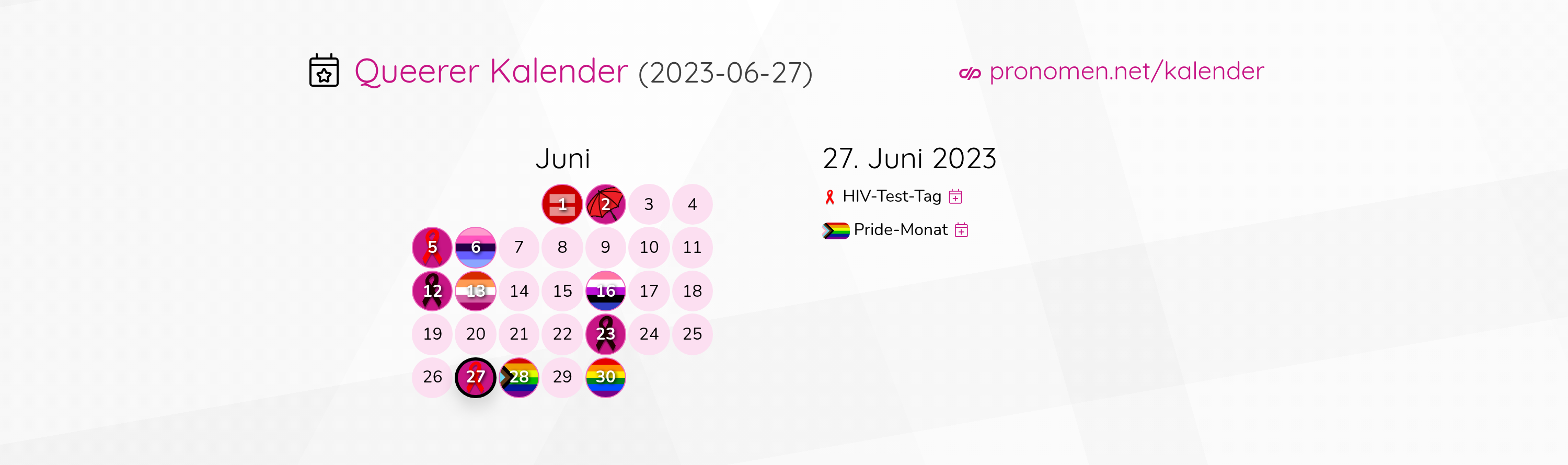 Queerer Kalender • Pronomen.net